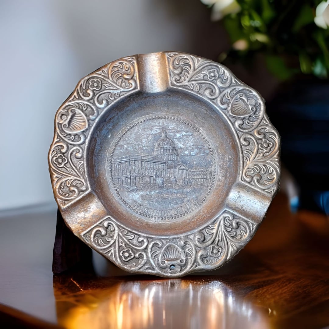Vintage Metal Ashtray US Capital Washington DC Made in USA Round 5" - Etsy