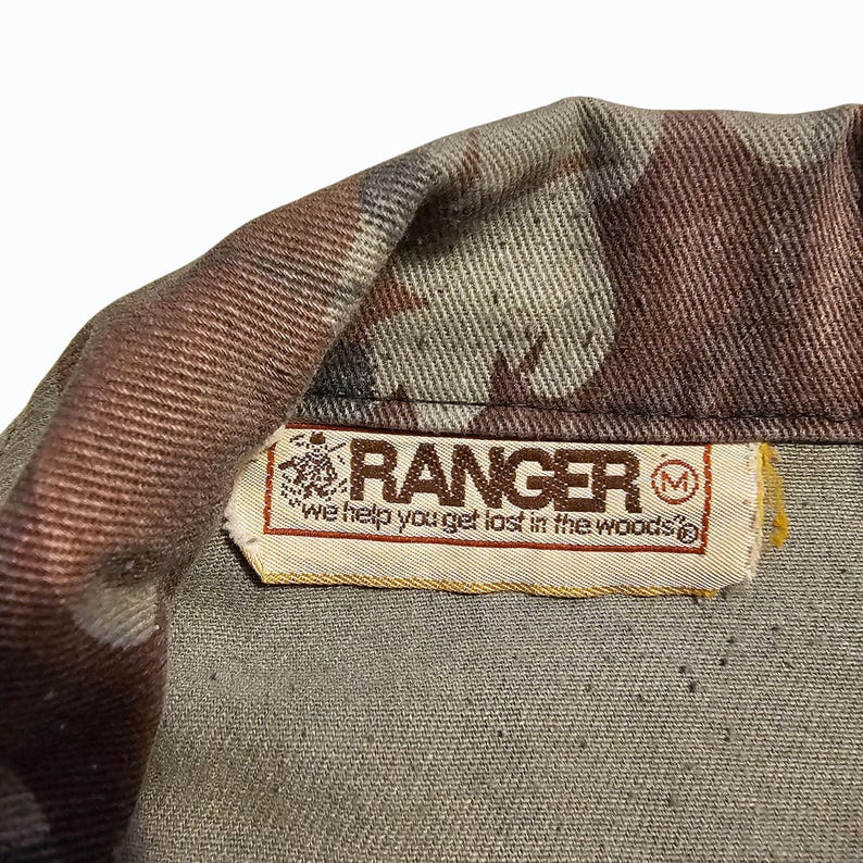 Vintage 80's Ranger Mirage Camo Button Jacket Mens Medium Worn USA Made ...