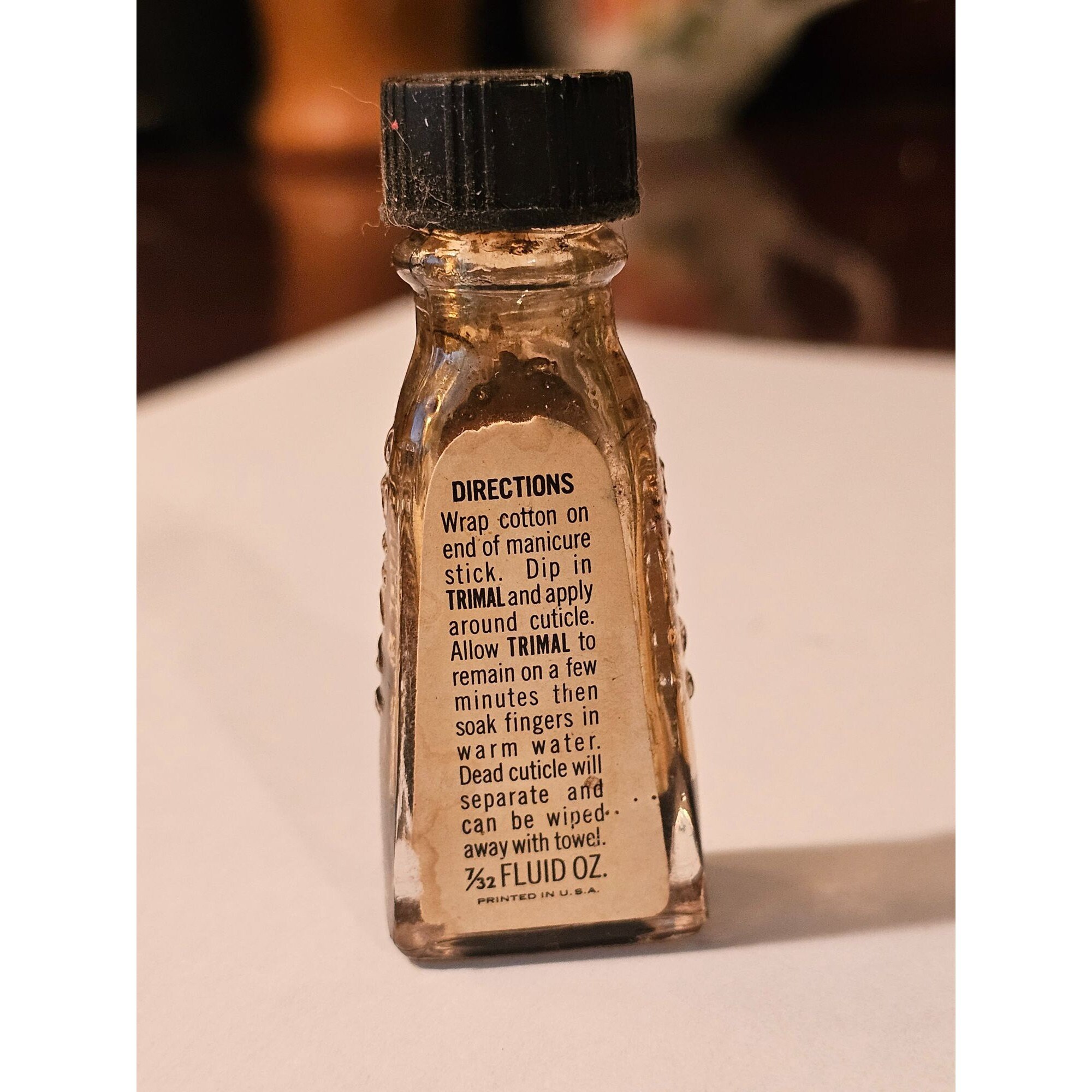 VTG Original J. W. Marrow's Trimal for Cuticle Bottle Collectible Decor ...