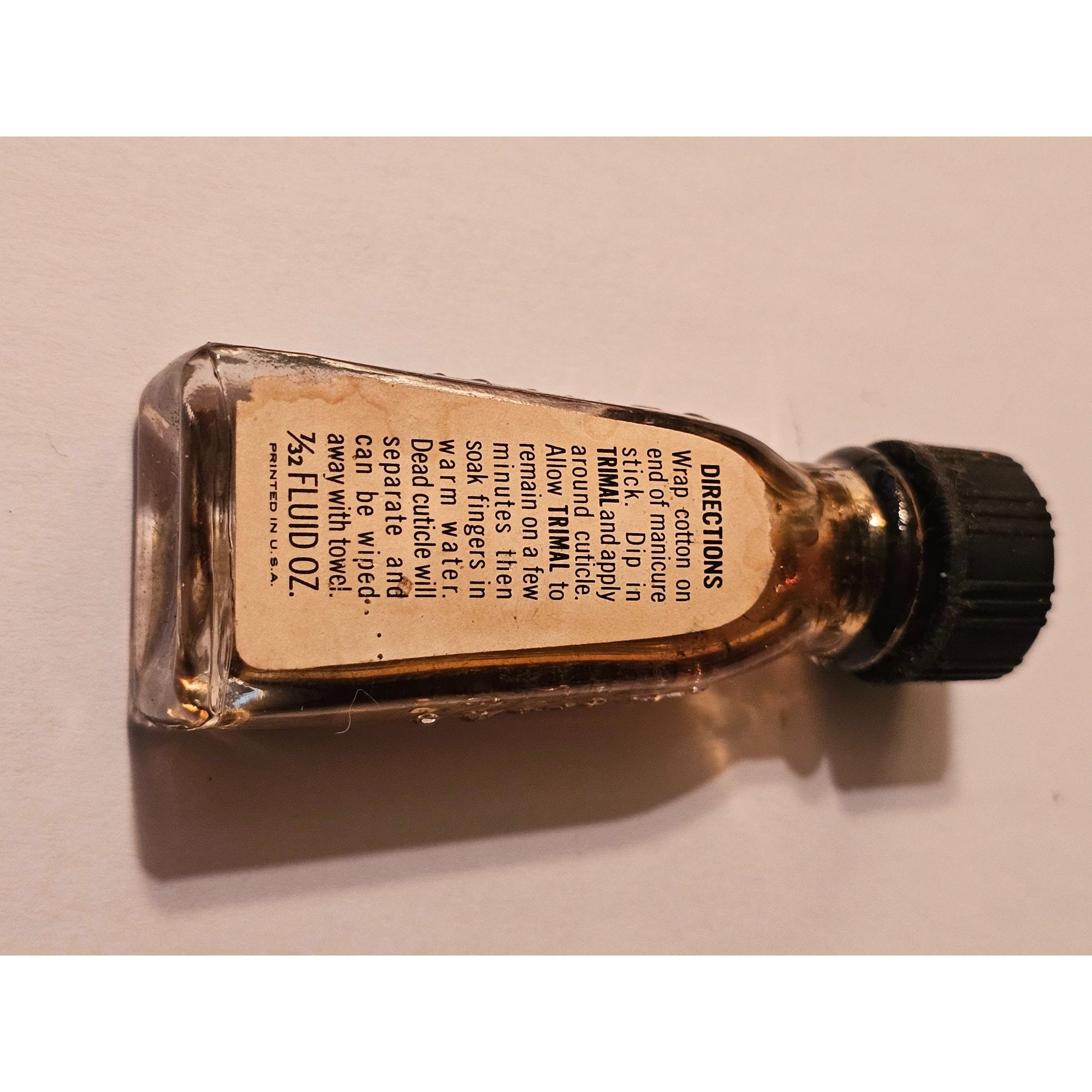 VTG Original J. W. Marrow's Trimal for Cuticle Bottle Collectible Decor ...