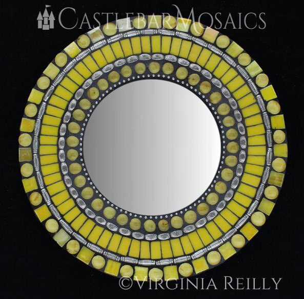Yellow Mosaic Mirror 12" Mosaic Wall Mirror Yellow Mosaic Art - Etsy