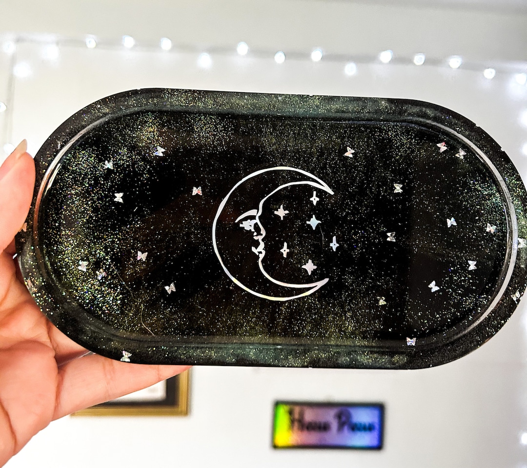 Black Crescent Moon Oval Tray - Etsy