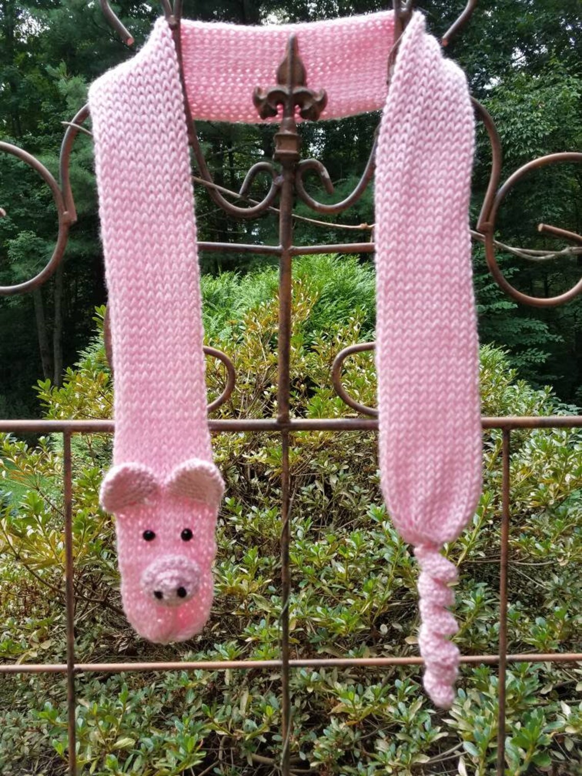 Pink Pig Knit Scarf, Children's Winter Accessory - Etsy