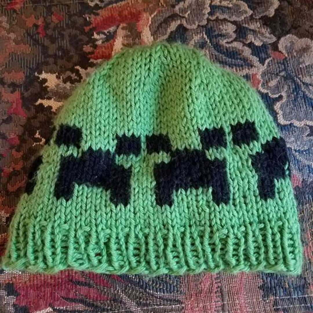 Block Building Green Hat Minecraft Hat Creepers Hat Mine Hat Retro Hat ...