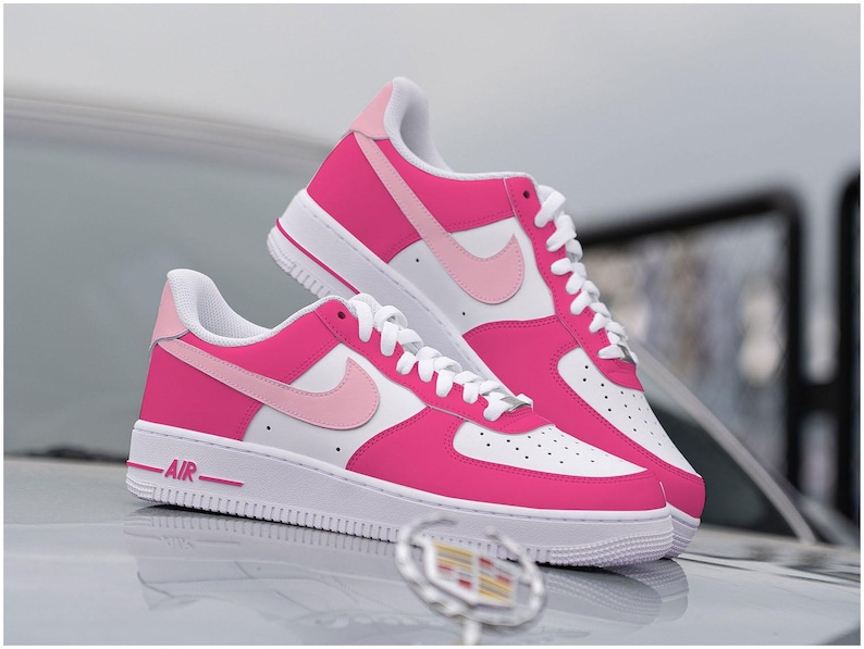 Custom Hot Pink Air Force 1, Handpainted Pink Custom AF1 Sneakers,the ...