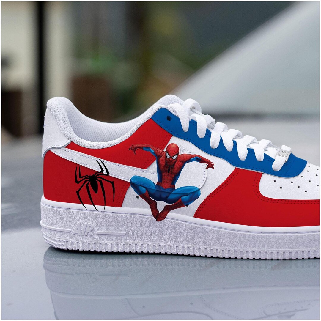 Custom Spiderman Air Force 1 Shoes, Handpainted Spider-man AF1 Sneakers ...