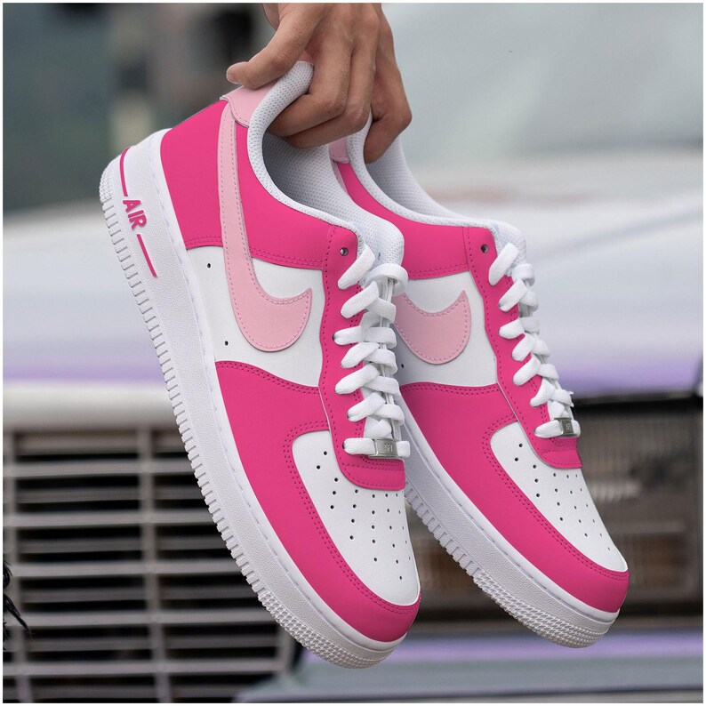Custom Hot Pink Air Force 1, Handpainted Pink Custom AF1 Sneakers,the ...