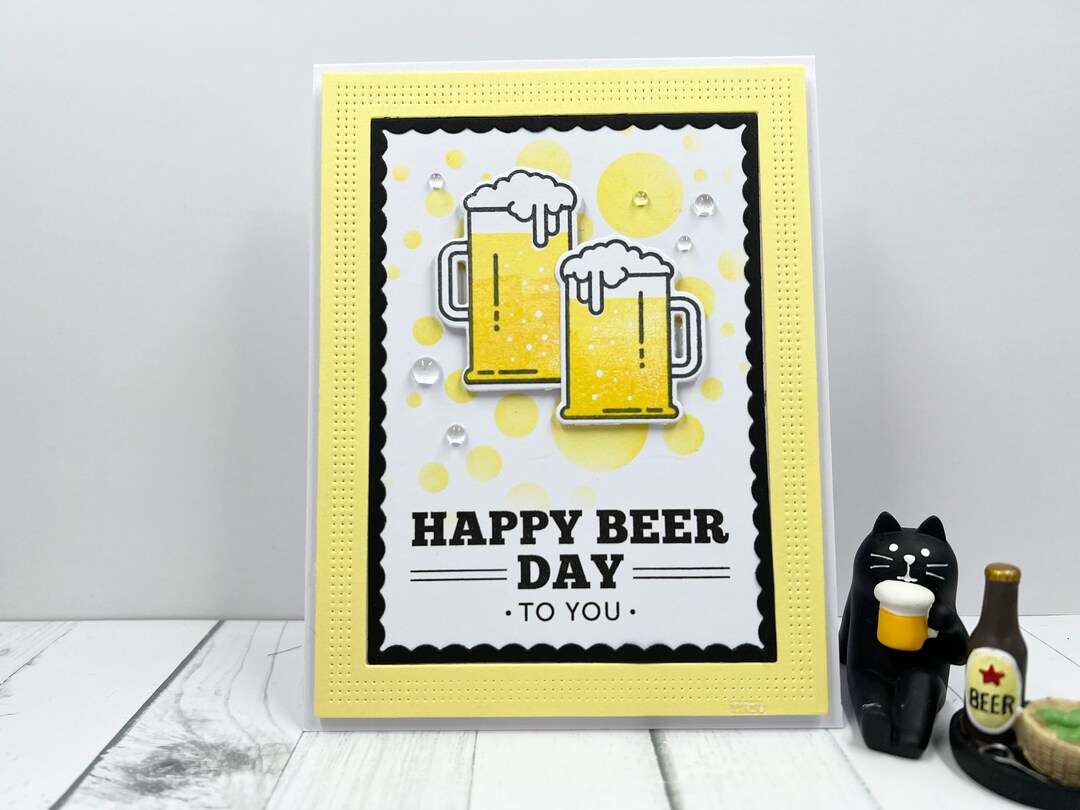 Handmade Card/happy Beer Day Card - Etsy