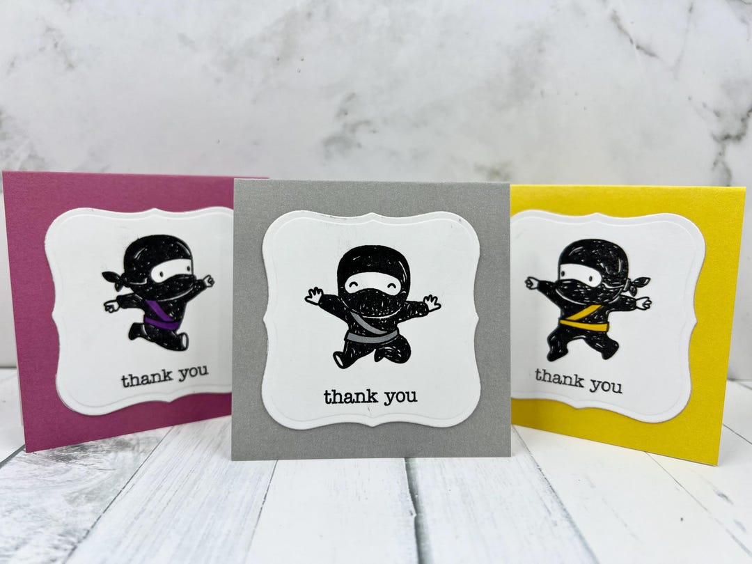 Handmade Ninja Thank You Cards, Set of 3 (3x3 Mini Card) - Etsy