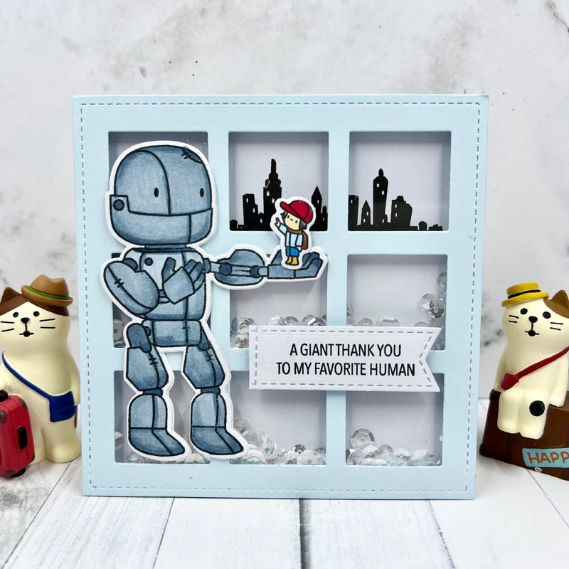 Robot Thank You Cards - Etsy