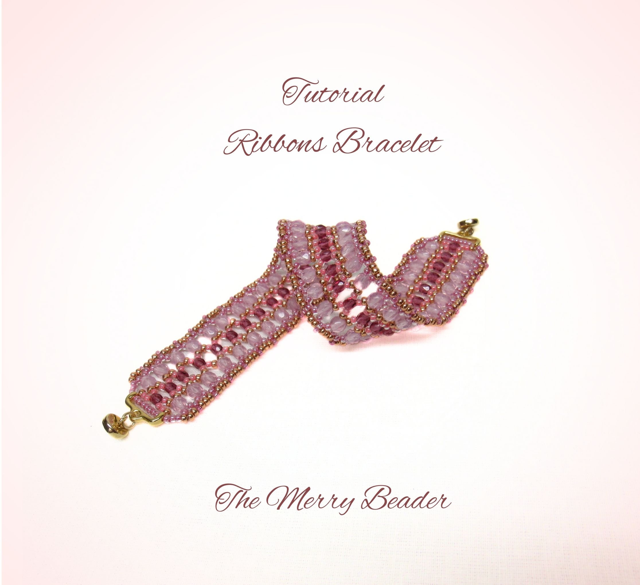 Tutorial - Pattern Woven Bead Crystal and Seed Bead "ribbons" Bracelet ...