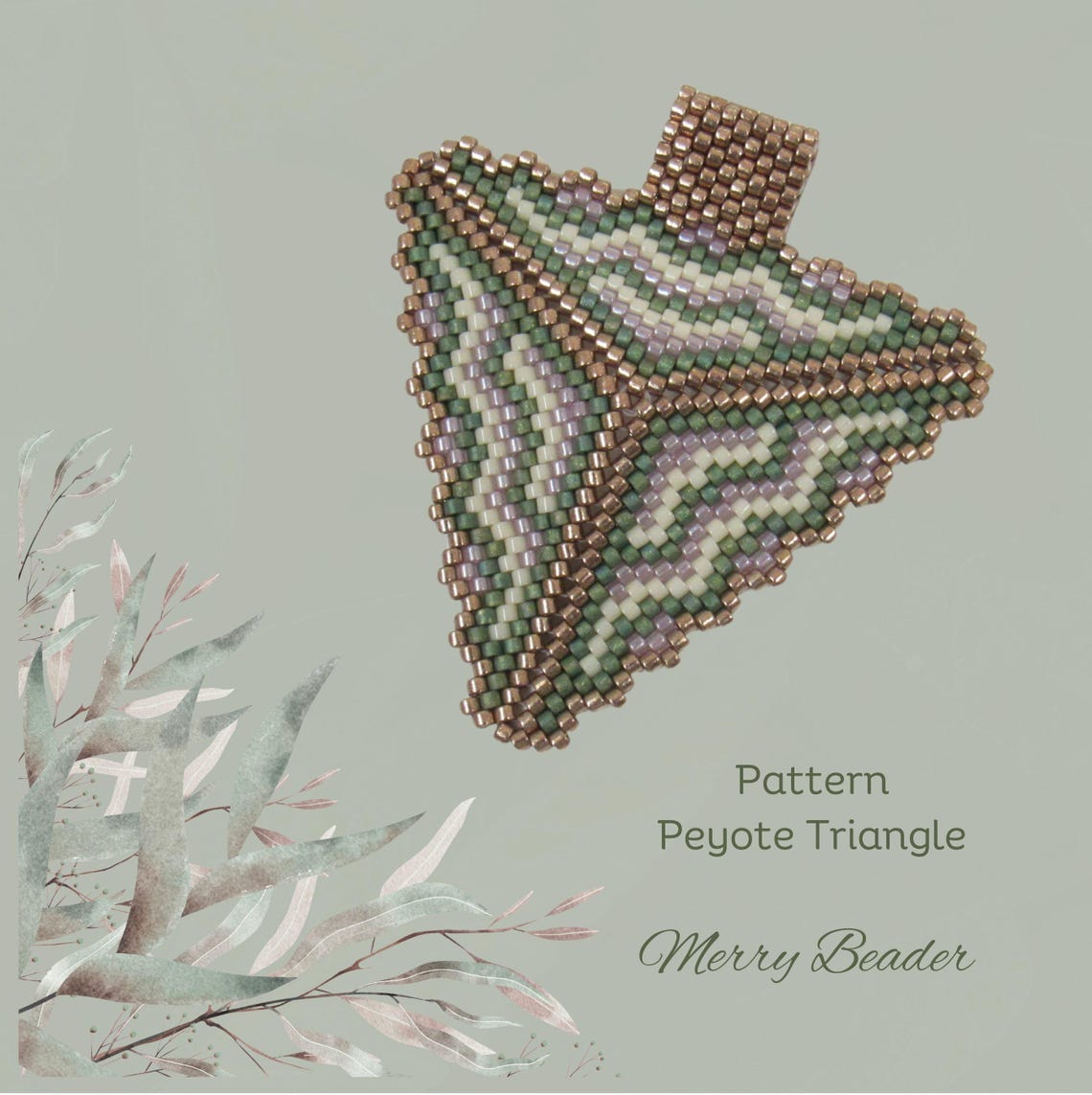 Peyote Stitch Triangle Willow Pendant Pattern With Word Chart PDF ...