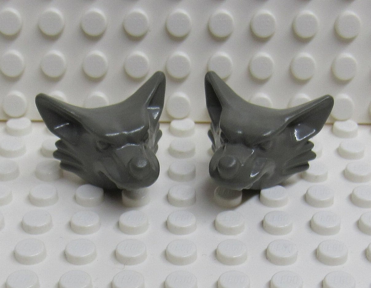 Werewolf LEGO® Minifig Monster Heads Dark Gray From Studios 1380 - Etsy