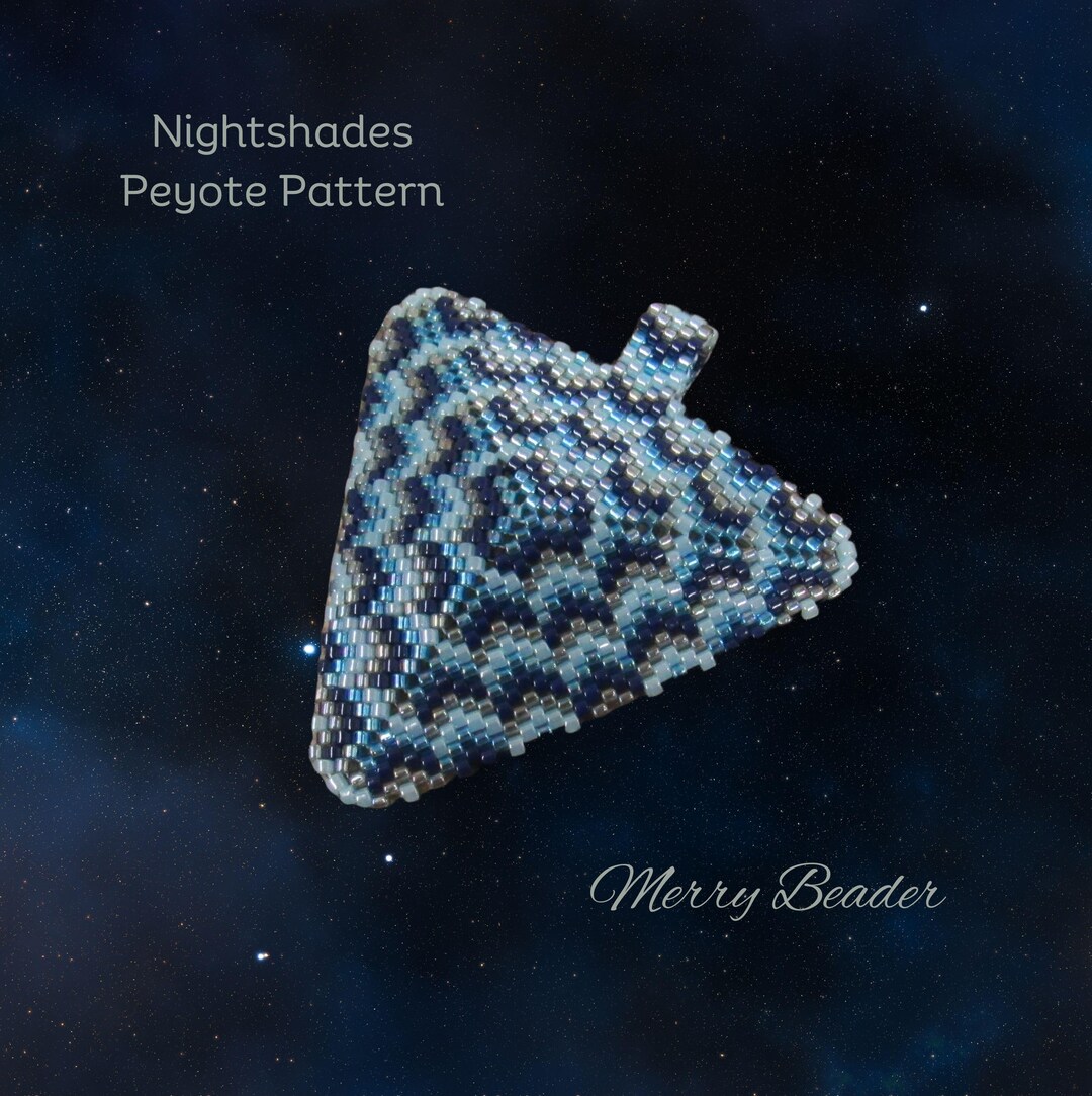 Peyote Stitch Triangle Night Shades Pendant Pattern With Word Chart PDF ...