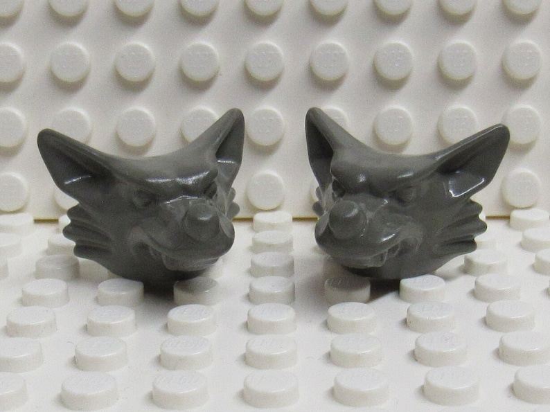 Werewolf LEGO® Minifig Monster Heads Dark Gray From Studios - Etsy