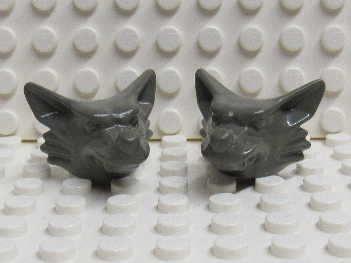Werewolf LEGO® Minifig Monster Heads Dark Gray From Studios 1380 - Etsy