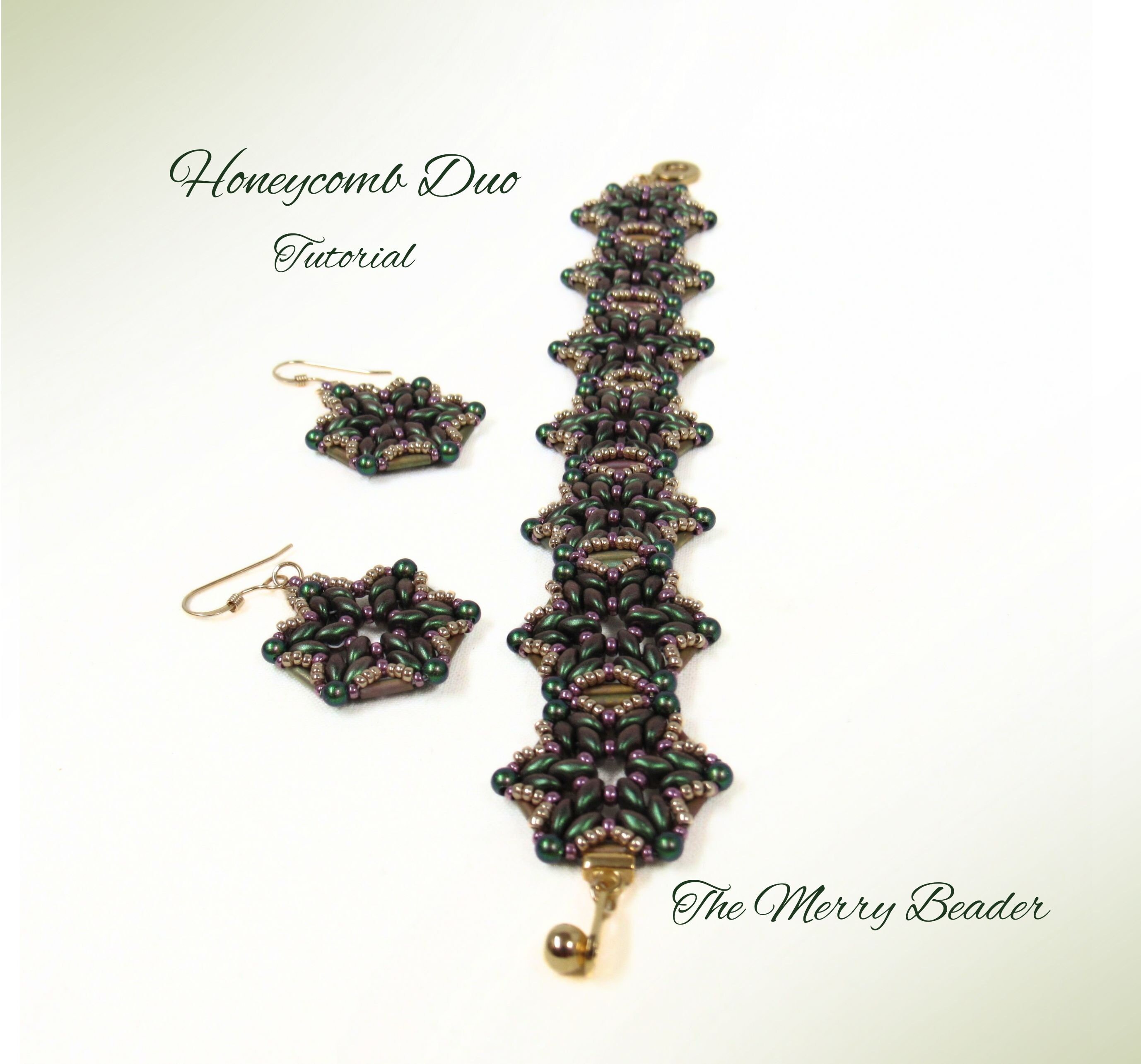 Tutorial Pattern for Honeycomb Duo Bracelet and Earrings Superduo and ...