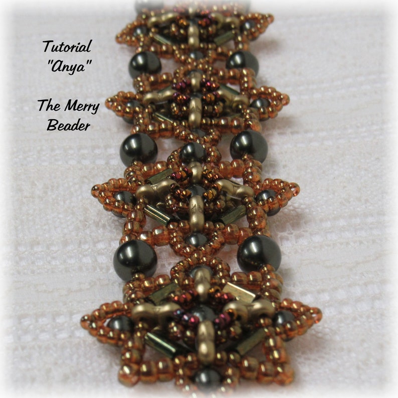 Tutorial - Pattern "anya" Tila Bead Infinity Bead Pearl Woven Bracelet ...
