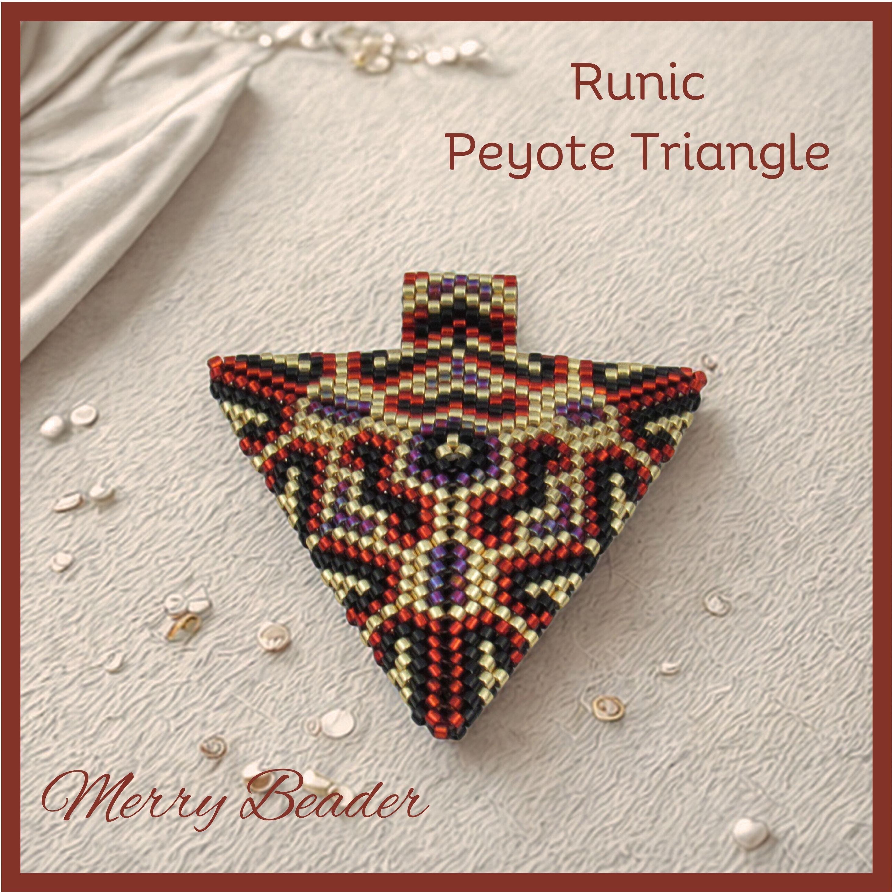 Tutorial Peyote Stitch Triangle Runic Pendant Pattern With Word Chart ...