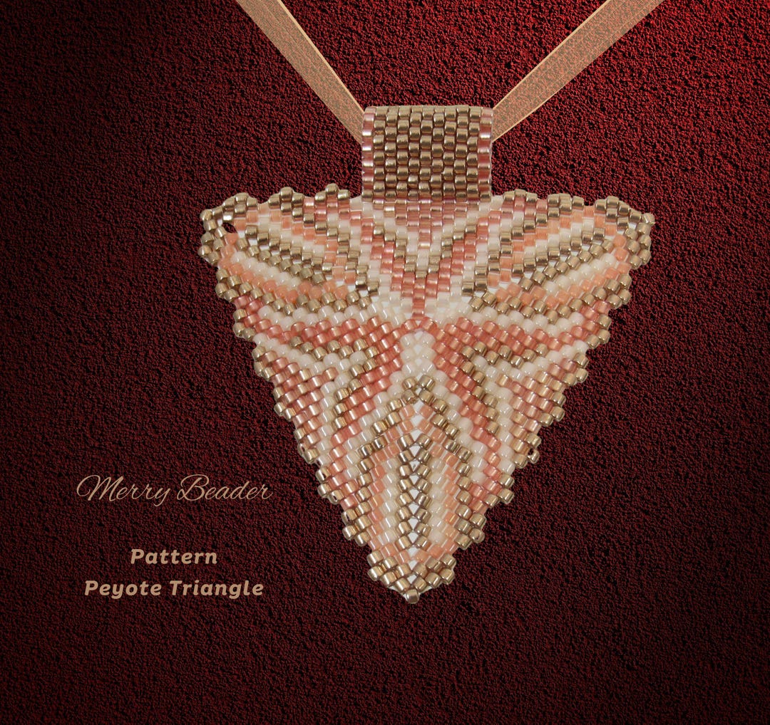 Peyote Stitch Triangle Petals Pendant Pattern With Word Chart PDF ...