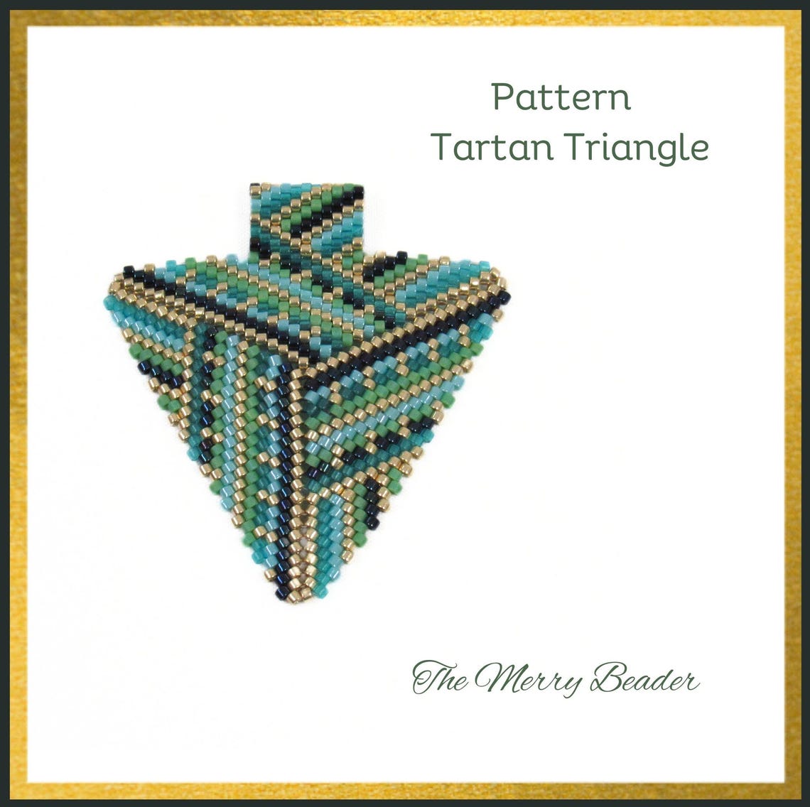 Peyote Stitch Triangle Tartan Pendant Pattern With Word Chart PDF ...