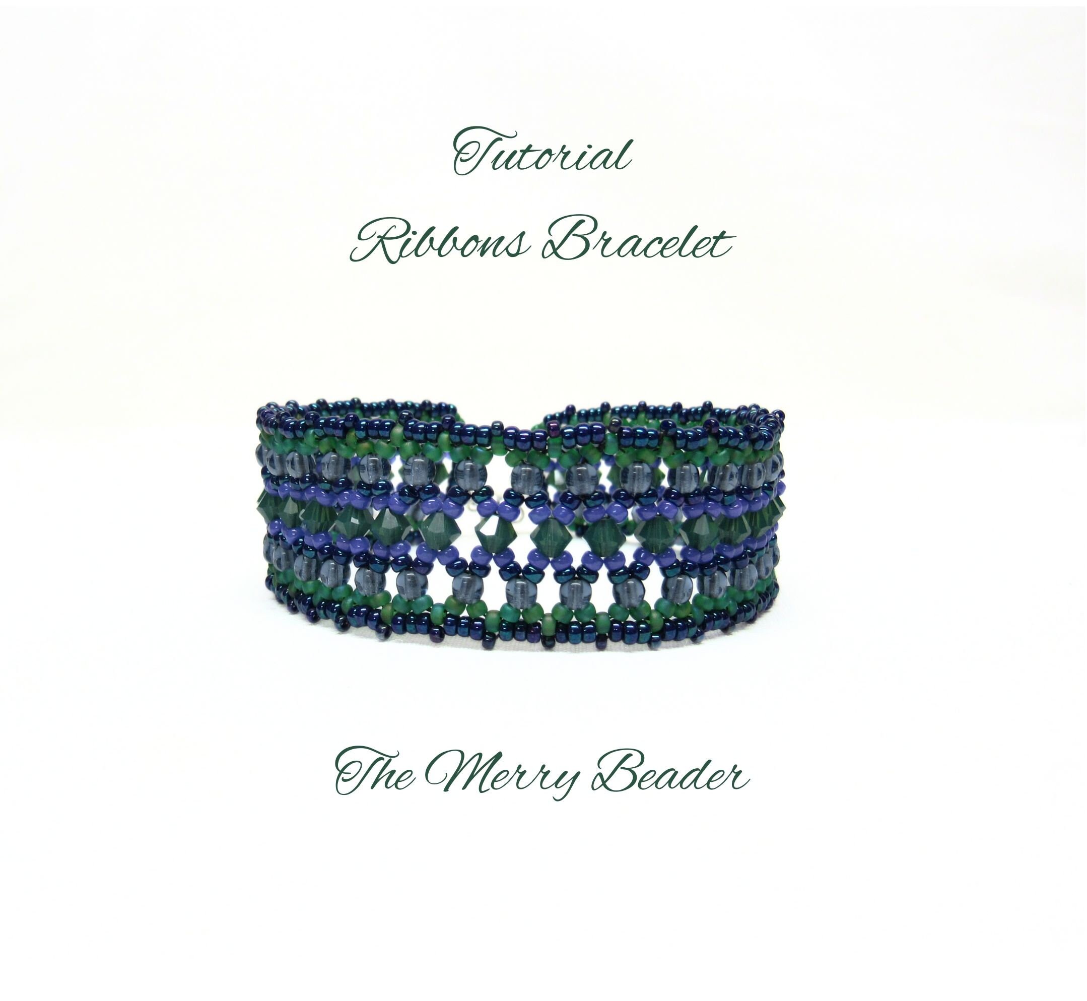 Tutorial - Pattern Woven Bead Crystal and Seed Bead "ribbons" Bracelet ...