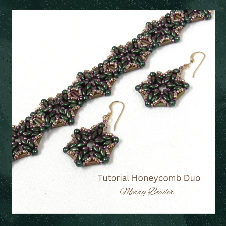 Tutorial Pattern for Honeycomb Duo Bracelet With Bugle Beads, Superduo ...