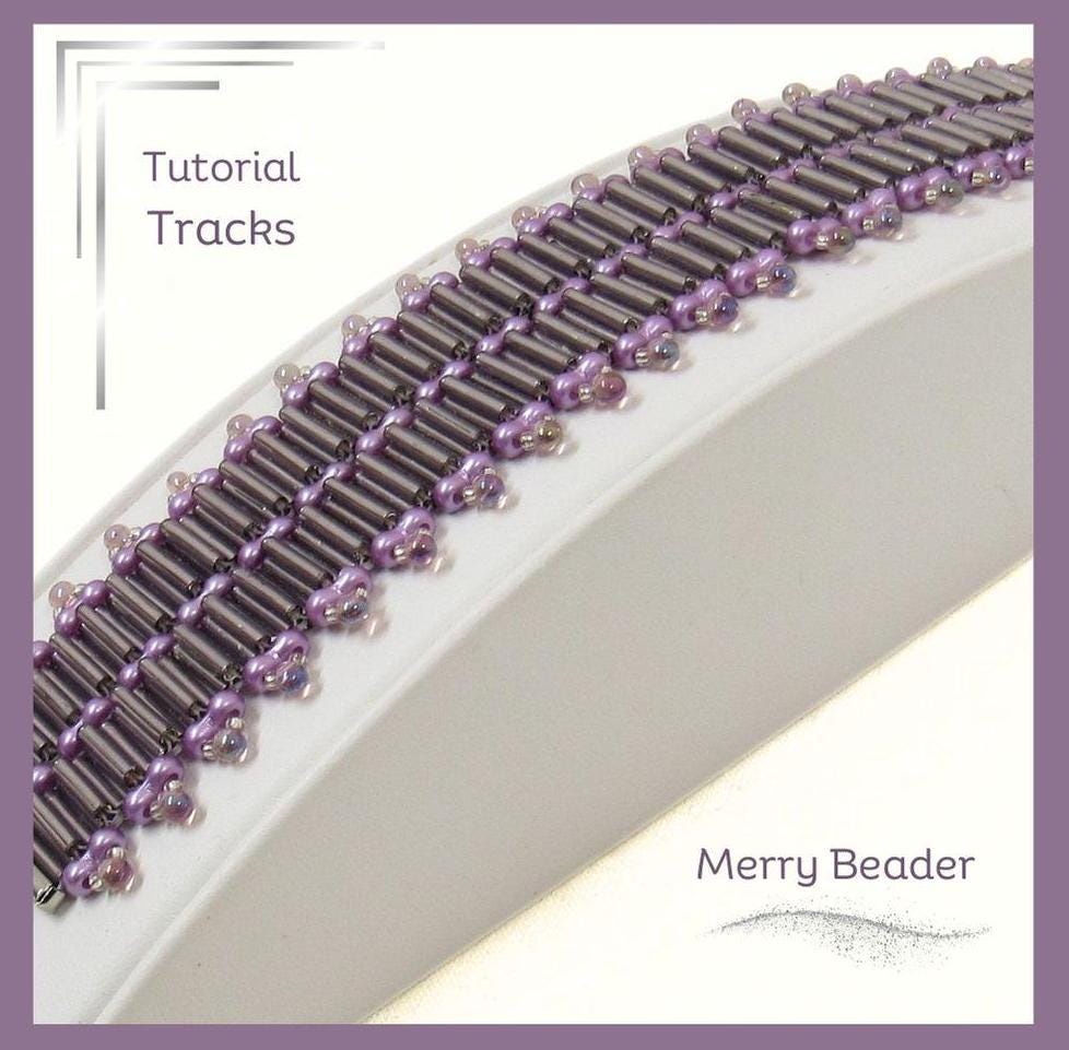 Tracks Bracelet Tutorial With Bugle Beads, Seed Beads and Two Hole ...