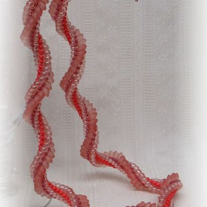 Long Spiral Beaded Rope Necklace 30 Adjustable Peach and - Etsy