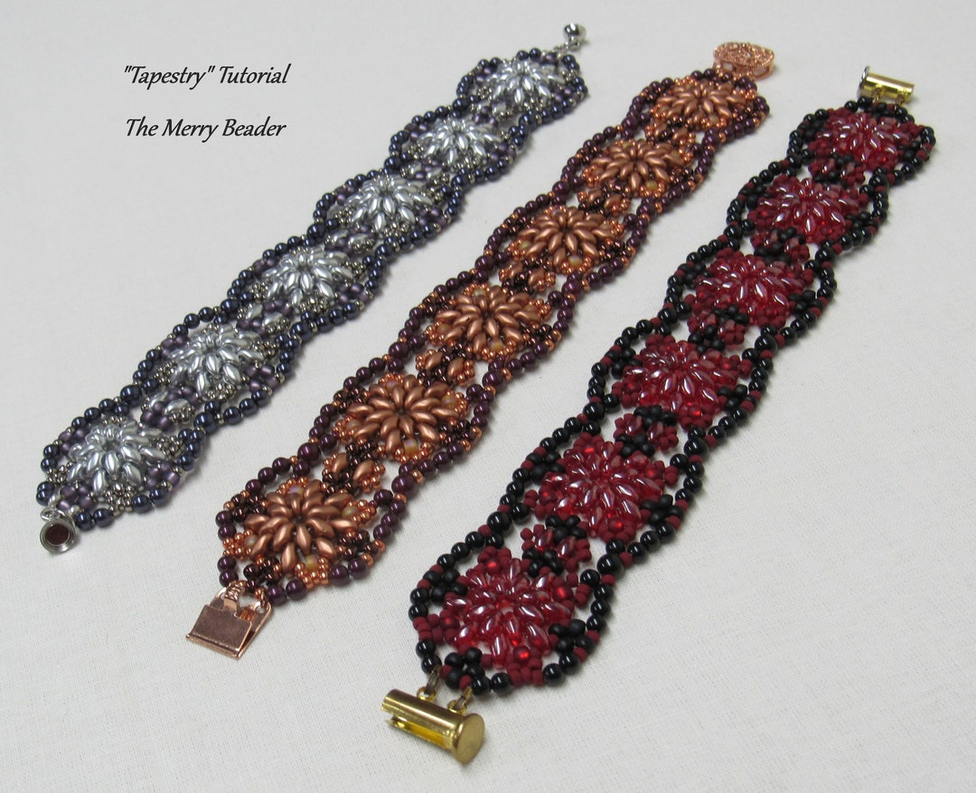 Tutorial - Pattern "tapestry" Superduo Seed Bead Bracelet - Etsy