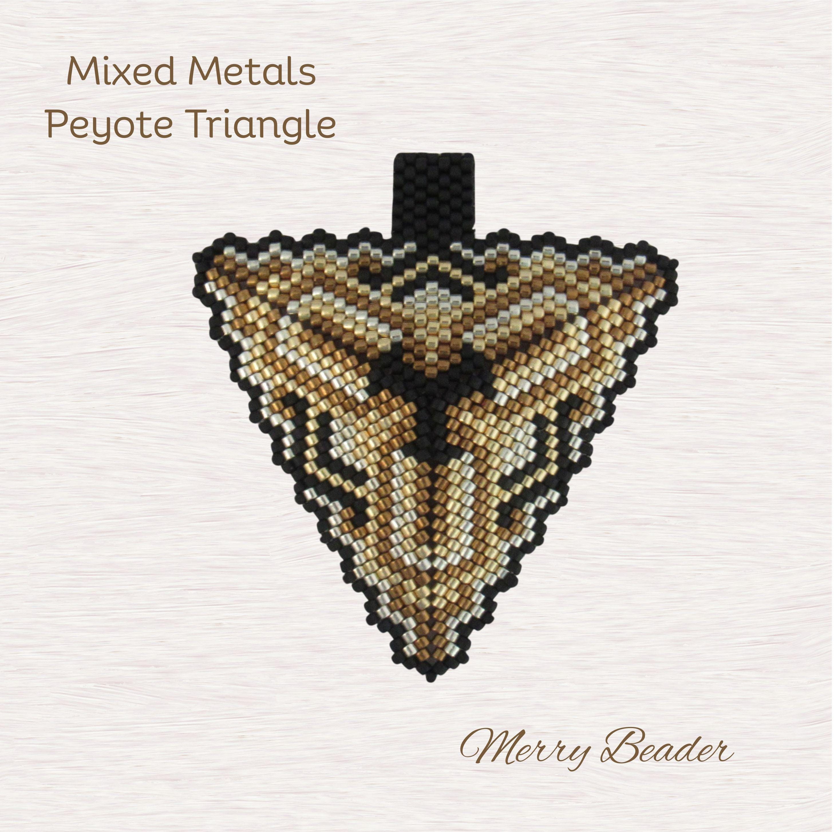 Peyote Stitch Triangle Mixed Metals Pendant Pattern With Word Chart PDF ...