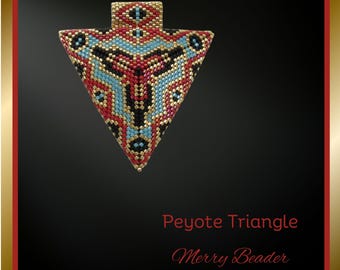 Tutorial Peyote Stitch Triangle Ivory and Purple Pendant Pattern With ...