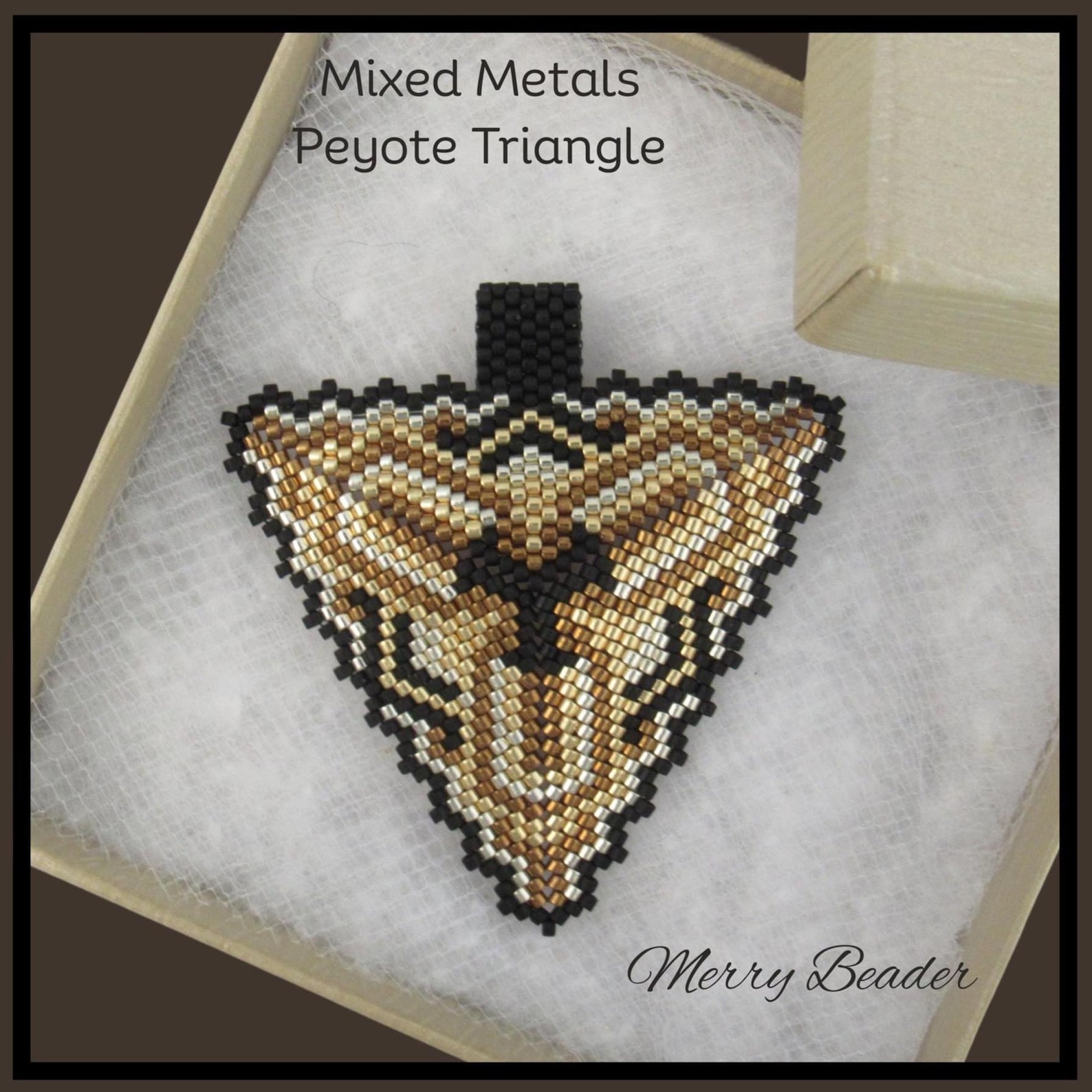 Peyote Stitch Triangle Mixed Metals Pendant Pattern With Word Chart PDF ...