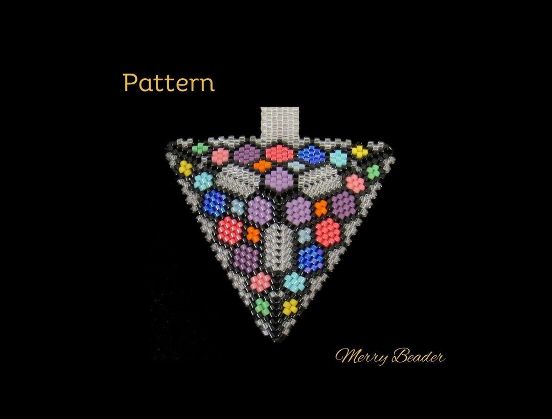 Peyote Stitch Triangle Whimsy Pendant Pattern With Word Chart PDF ...