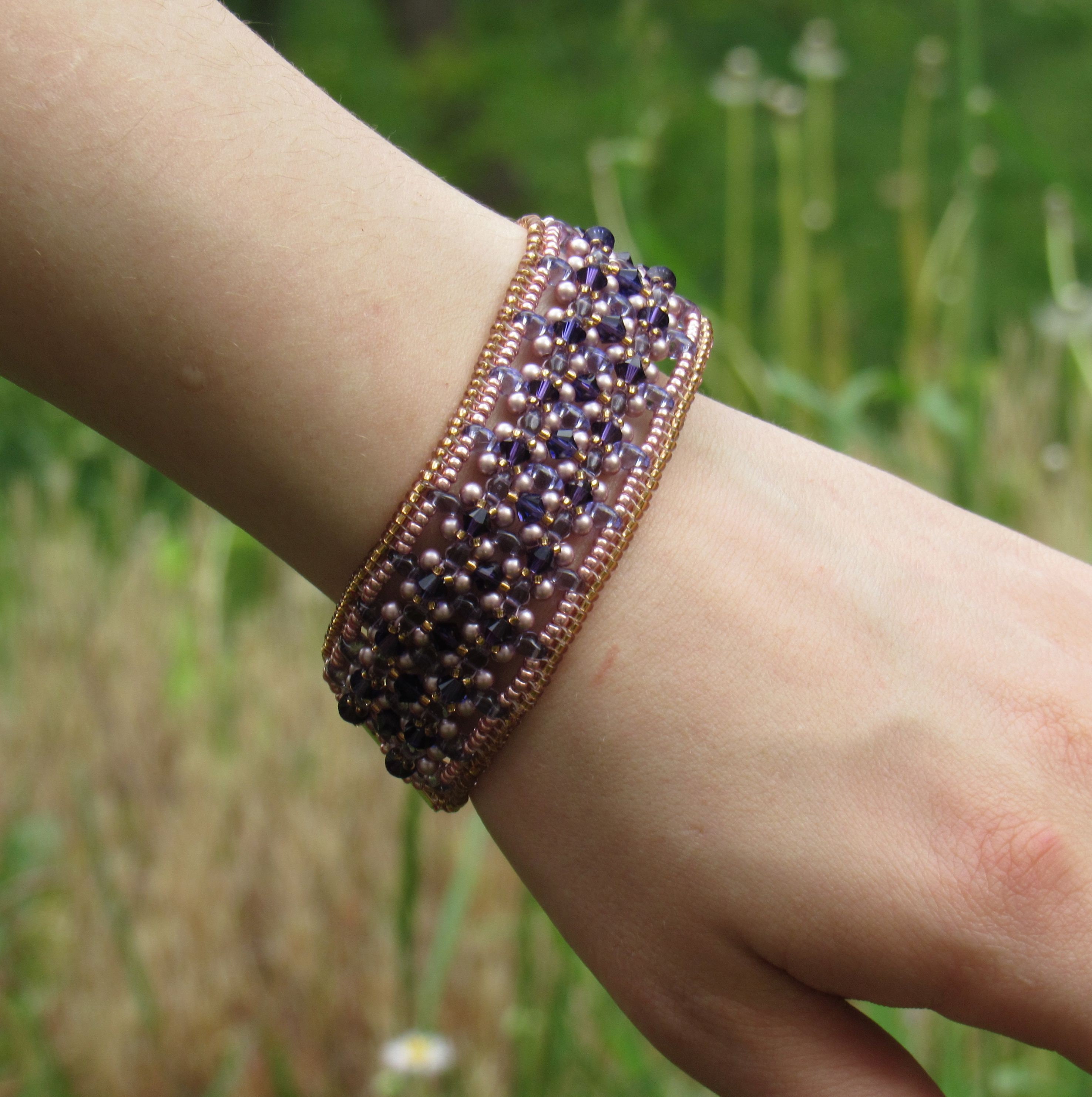 Tutorial - Pattern Stardust Bracelet Right Angle Weave, Super Duo Beads ...