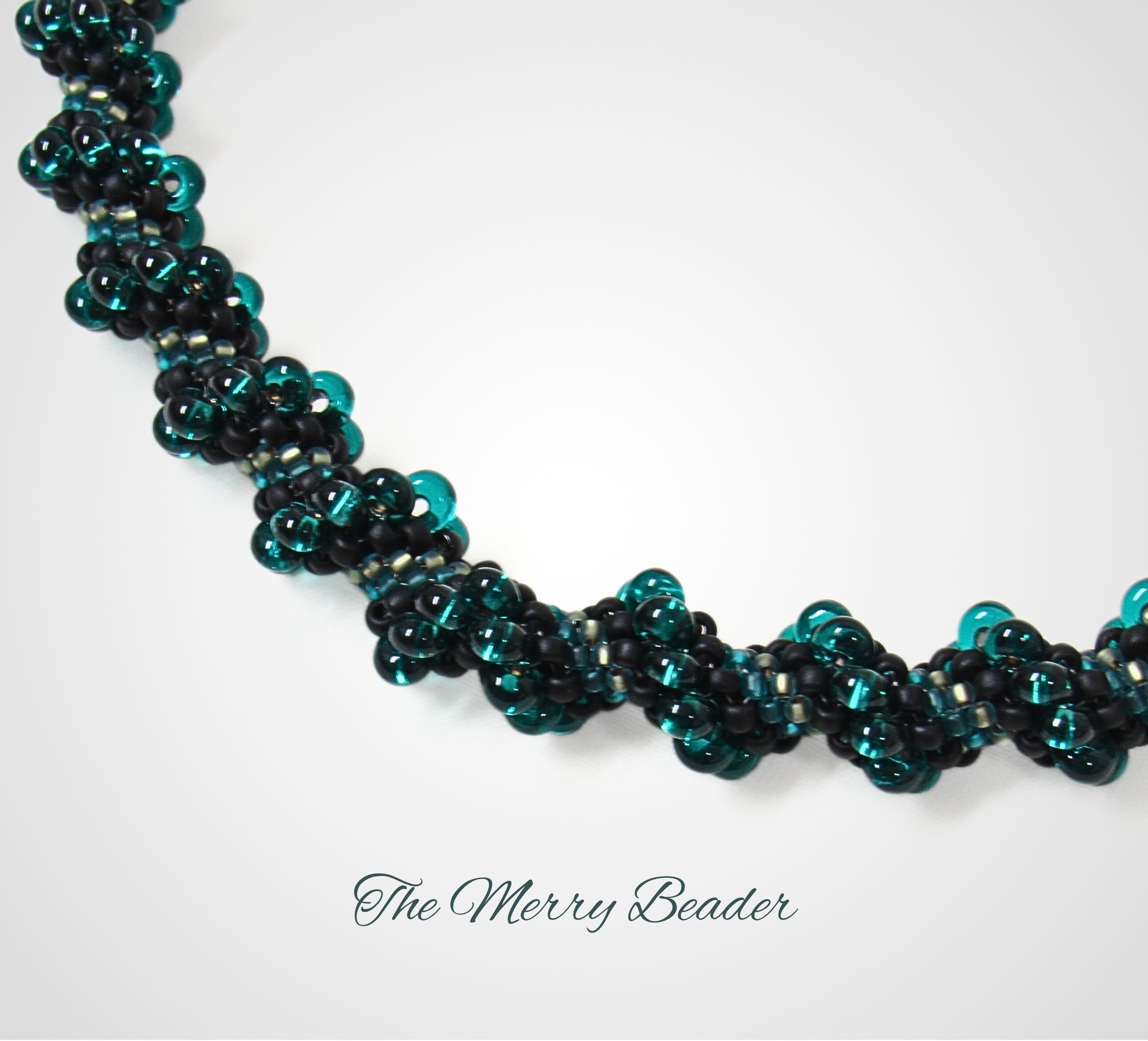 Turquoise and Black Bead Spiral Rope Necklace 19 Inches Adjustable - Etsy