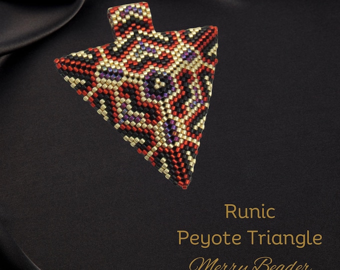 Tutorial Peyote Stitch Triangle Runic Pendant Pattern With Word Chart ...