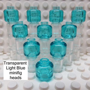 Minifig Heads Transparent Light Blue Plain Lot of 10 LEGO® - Etsy