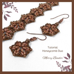 Tutorial Pattern for Honeycomb Duo Bracelet With Bugle Beads, Superduo ...