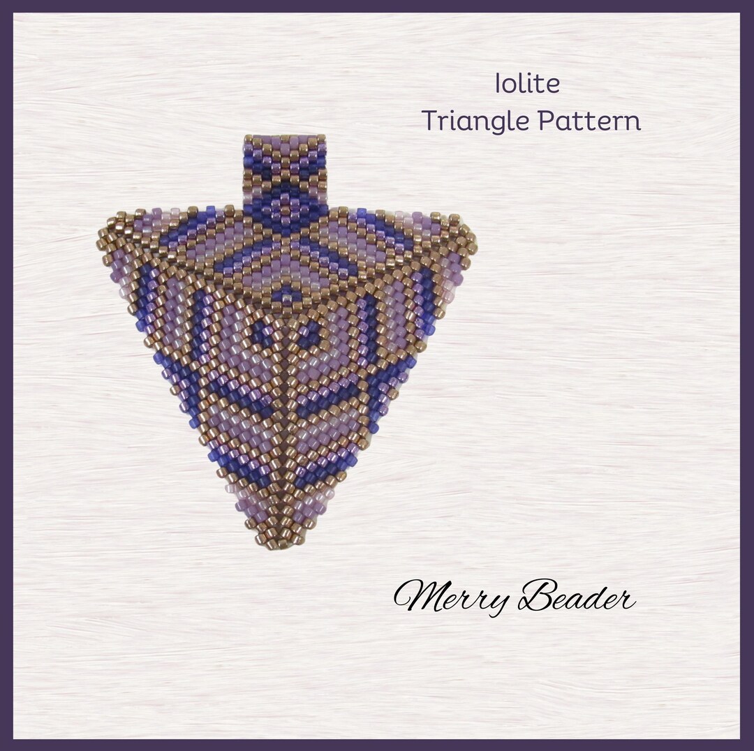Peyote Stitch Triangle Iolite Pendant Pattern With Word Chart PDF Download - Etsy