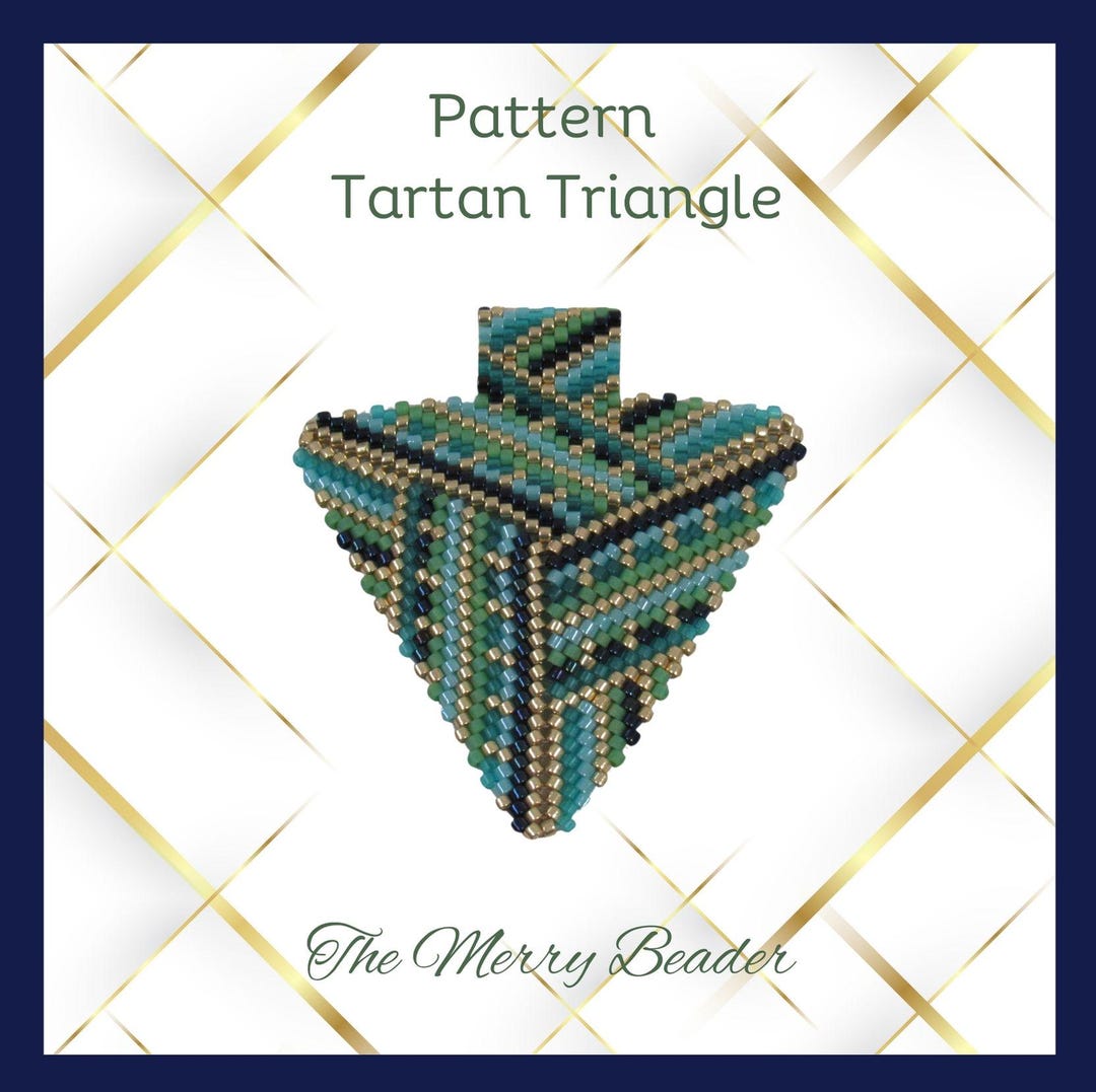 Peyote Stitch Triangle Tartan Pendant Pattern With Word Chart PDF ...