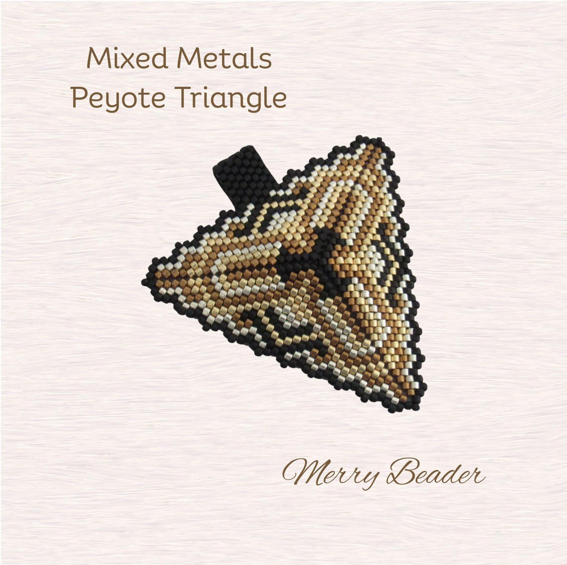 Peyote Stitch Triangle Mixed Metals Pendant Pattern With Word Chart PDF ...