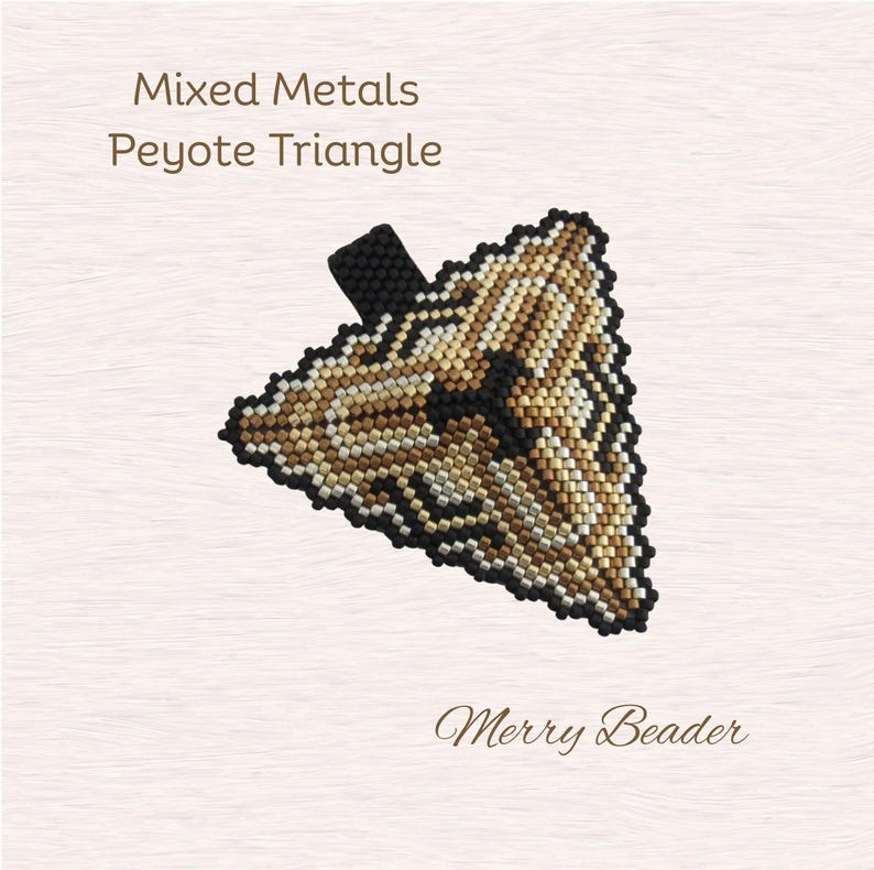Peyote Stitch Triangle Mixed Metals Pendant Pattern With Word Chart PDF ...