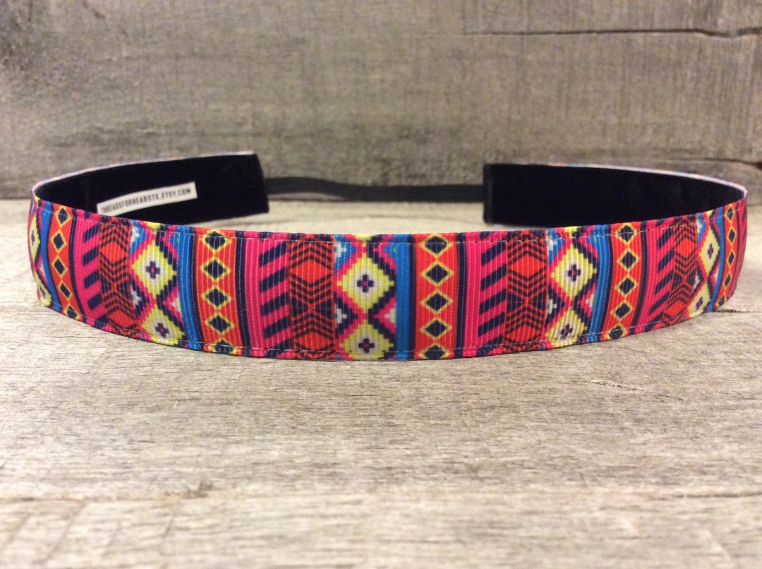 Aztec Tribal Geometric Print Nonslip Headband, Noslip Headband, Sports ...