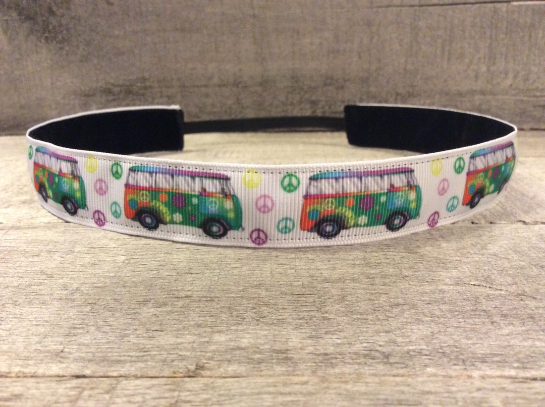 Retro Hippie Bus Nonslip Headband, Noslip Headband, Workout Headband ...