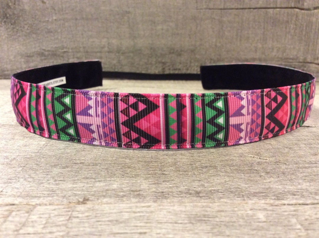 Aztec Tribal Geometric Print Nonslip Headband, Noslip Headband, Sports ...