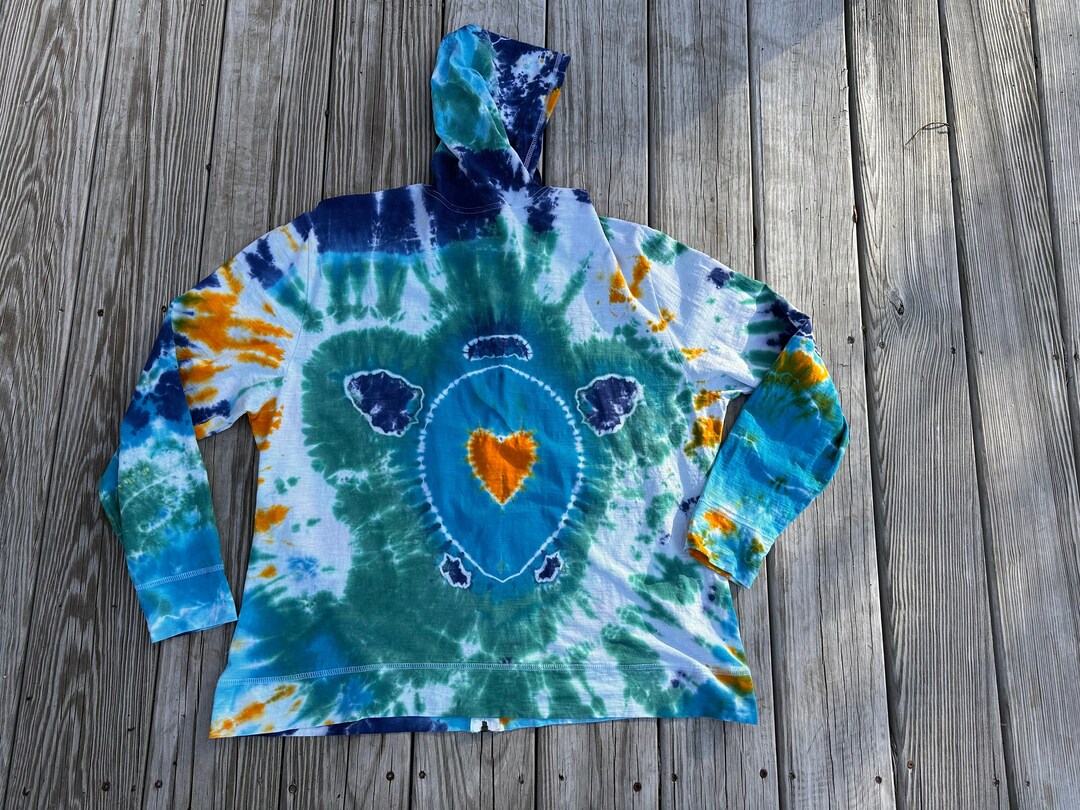 Sea Turtle Tie Dye Full Zip Ladies Cut Light Weight Hoodie Designed ...