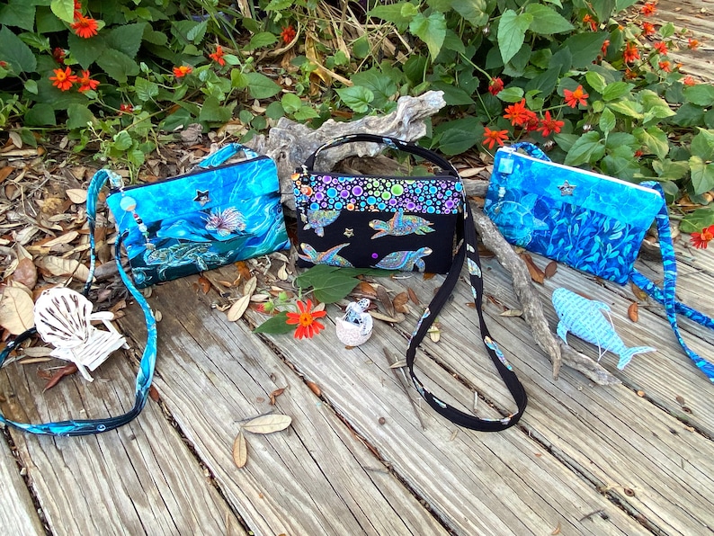 Purse With Cross Over Strap Sea Turtles Dolphins Whales Made - Etsy