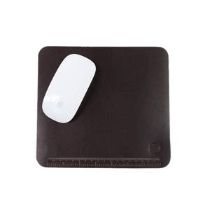 Top Grain Brown Leather Mousepad With Ruler Emboss. Beautify Your Desk ...