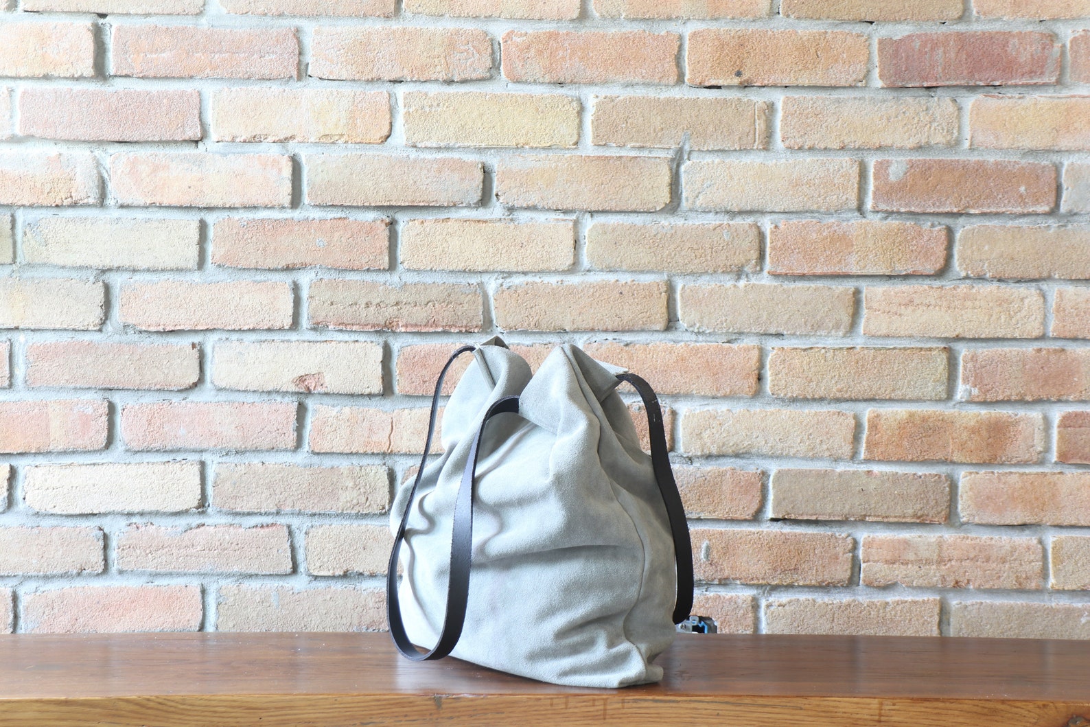 Grey Suede Leather Tote Bag for Minimalist. Simple but - Etsy